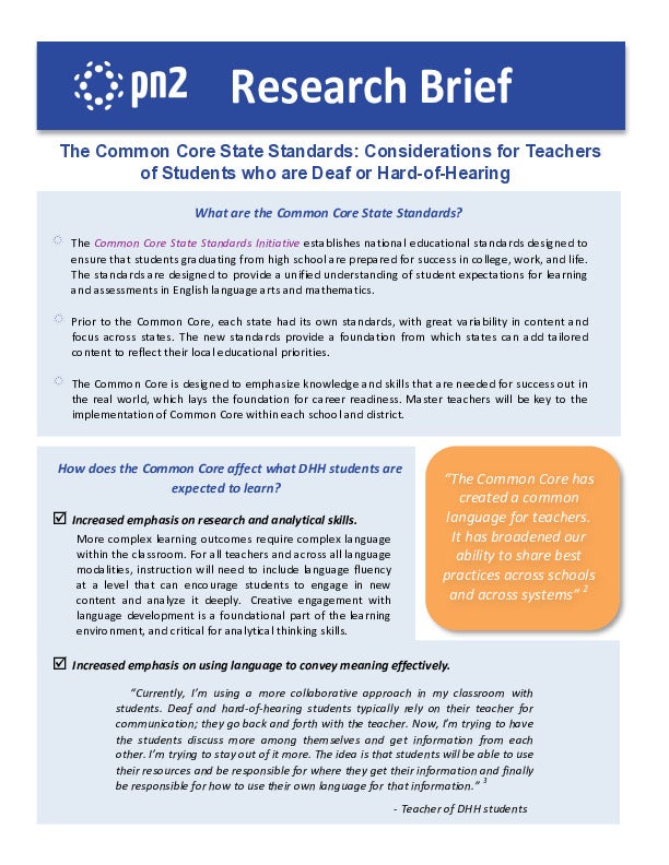 The Common Core State Standards Considerations For Teachers Of