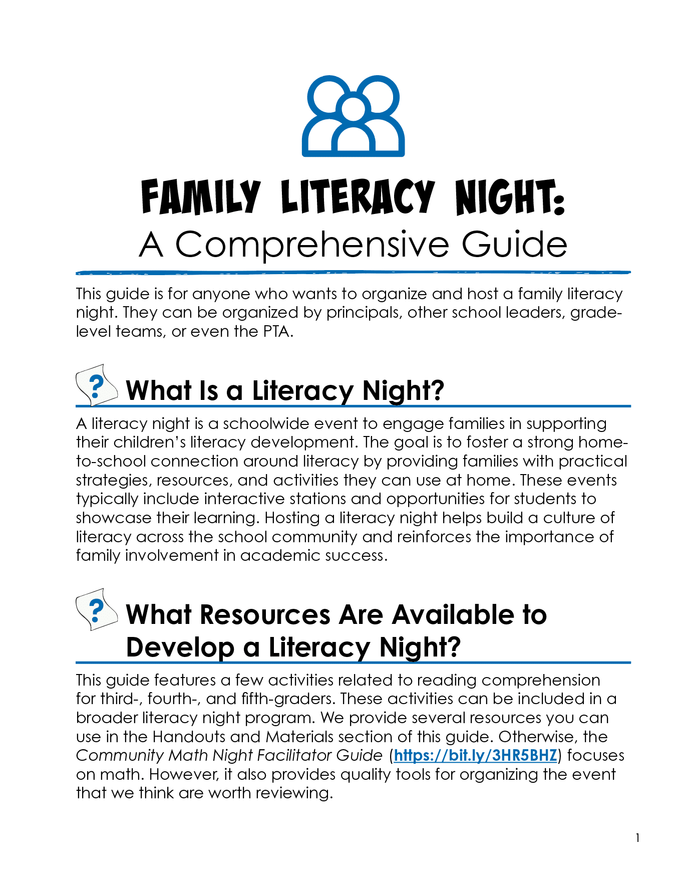 Family Literacy Night Toolkit - The Meadows Center